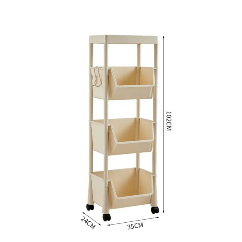 Mobile Bookshelf With Wheels Removable Bookcase Multi-functional Living ...