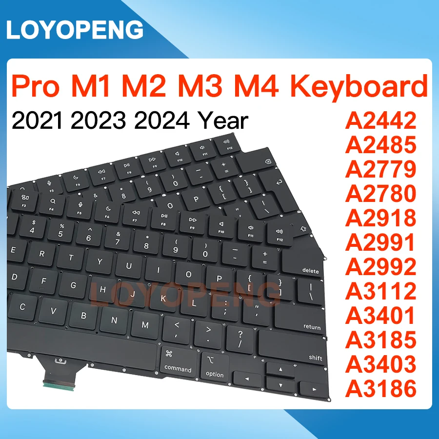 A2442 A2485 Keyboard Macbook Pro 14" 16" A2779 A2780 A2918 A2991 A2992 ...