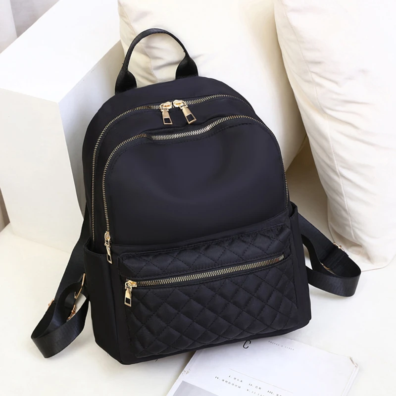 2024-Fashion-Waterproof-Oxford-Backpack-Women-Black-School-Bags-for ...