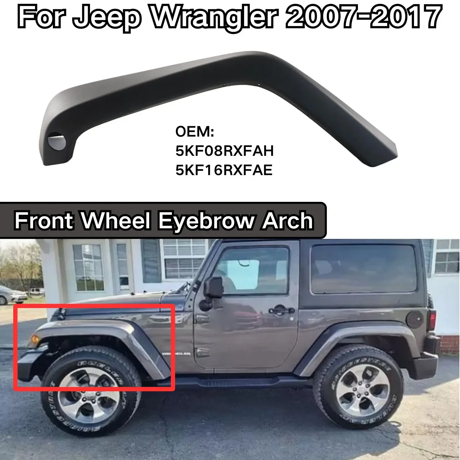 For-Jeep-Wrangler-2007-2008-2017-Wheel-Eyebrow-Arch-Fender-Flare-Car ...