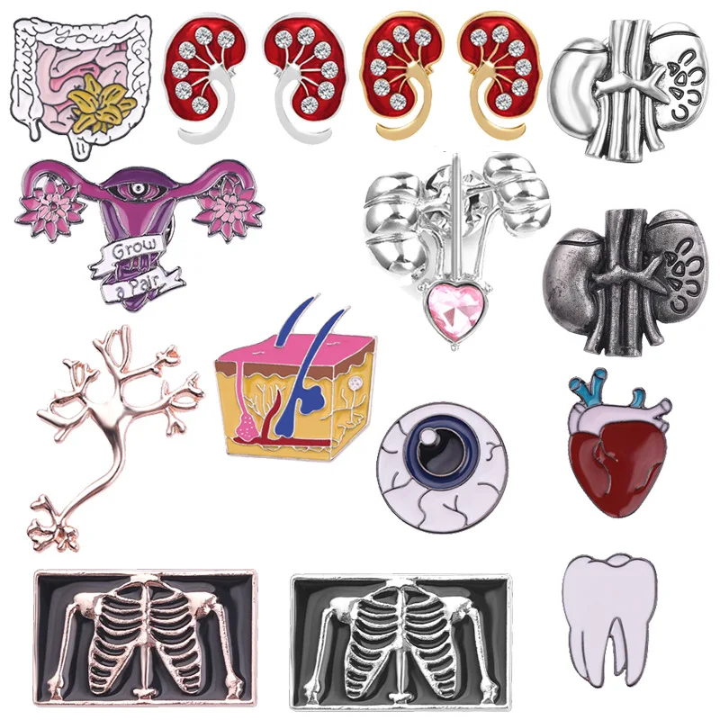 Human-Organ-Enamel-Pins-Custom-Heart-Lung-Eyes-Teeth-Capillary-Metal ...