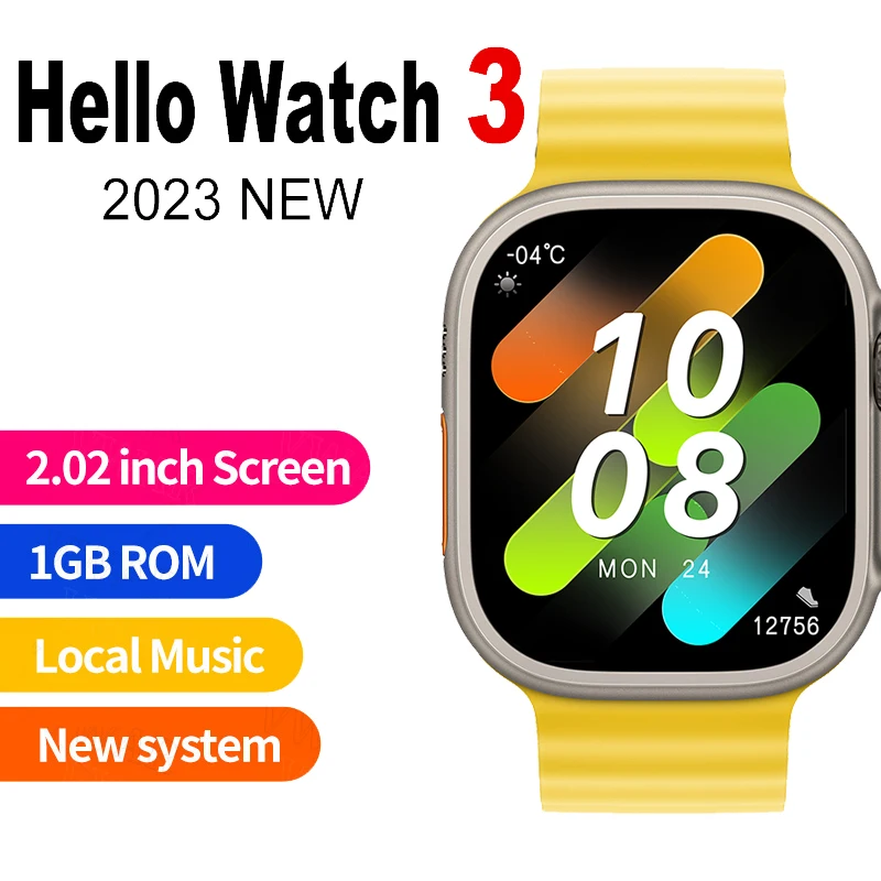 NEW 2023 Hello Watch 3 Smart Watch Ultra Series 8 AMOLED Screen 49mm ...