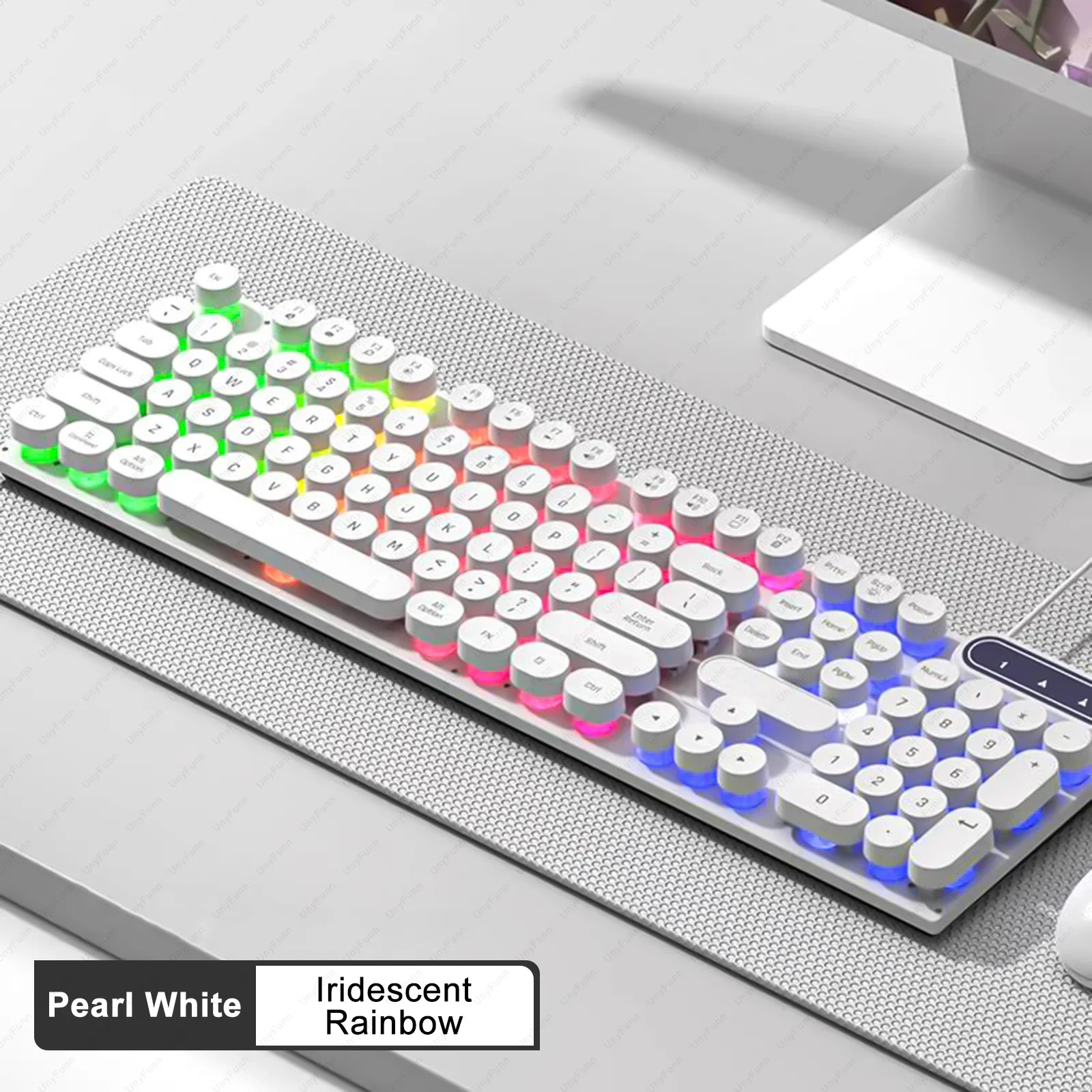 Ultra-thin Silent Wired Keyboard Mechanical Feel Colorful Backlit ...