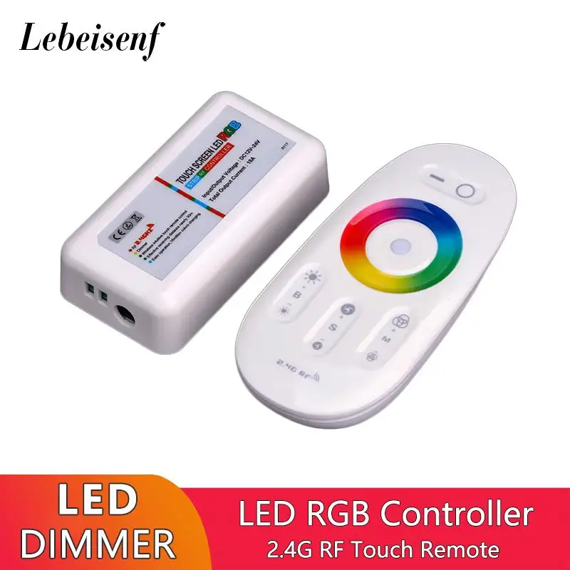 Controlador de atenuación LED RGB 18A con interruptor de Control remoto táctil inalámbrico RF de ...
