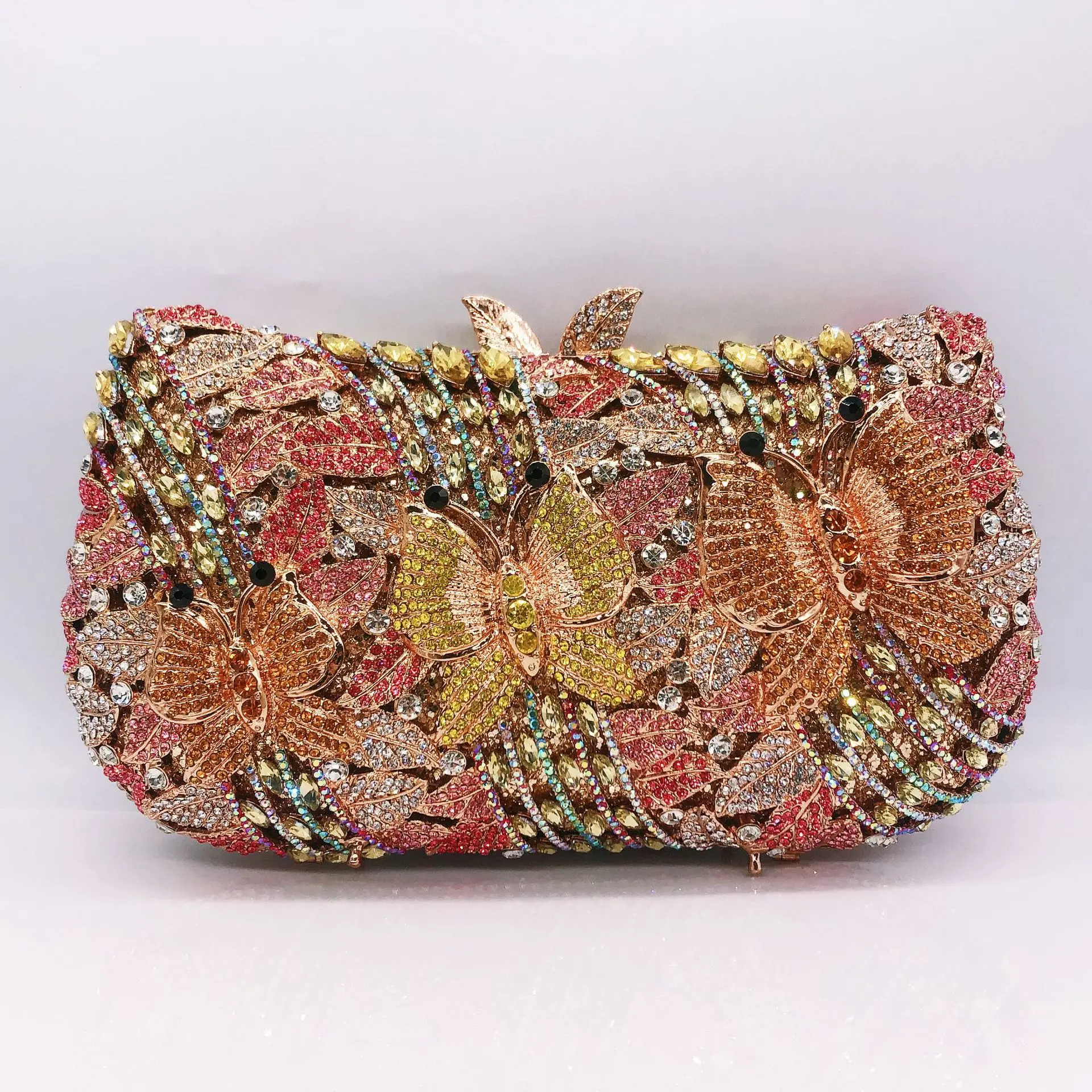Hollow Out Women Evening Bag Gold Crystal Banquet Handbag Luxury ...