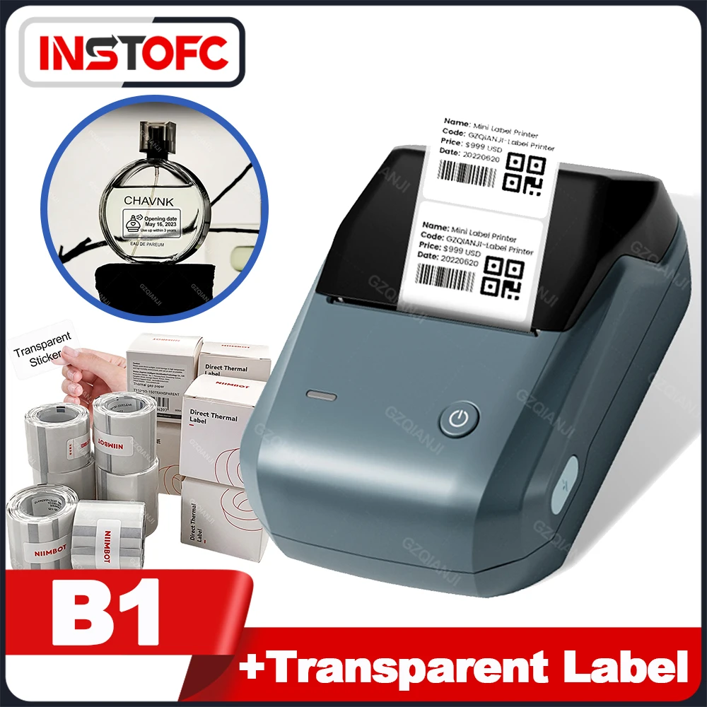 NIIMBOT B1 Portable Thermal Printer Wireless Bluetooth Transparent ...