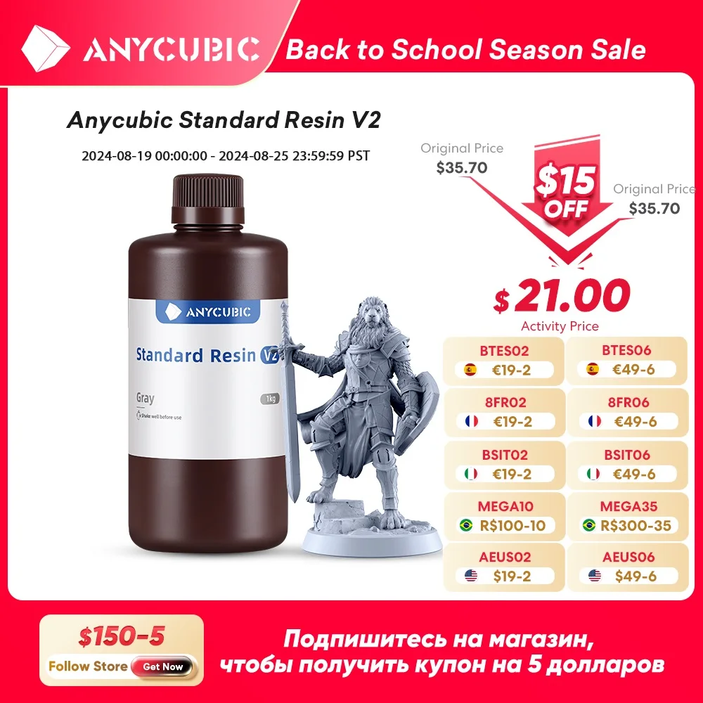 ANYCUBIC-405nm-UV-Standard-Resin-Standard-Resin-V2-For-Photon-3D ...
