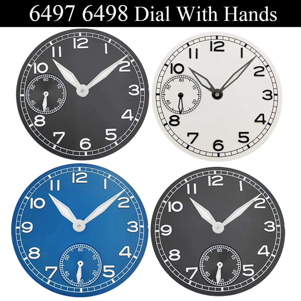 37mm Watch Dial With Hands For ETA 6497 6498 ST3600 Green Luminous ...