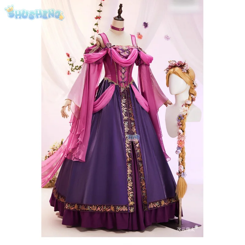 Movie Rapunzel Cosplay Costume Medieval Gorgeous Adult Girl Princess ...