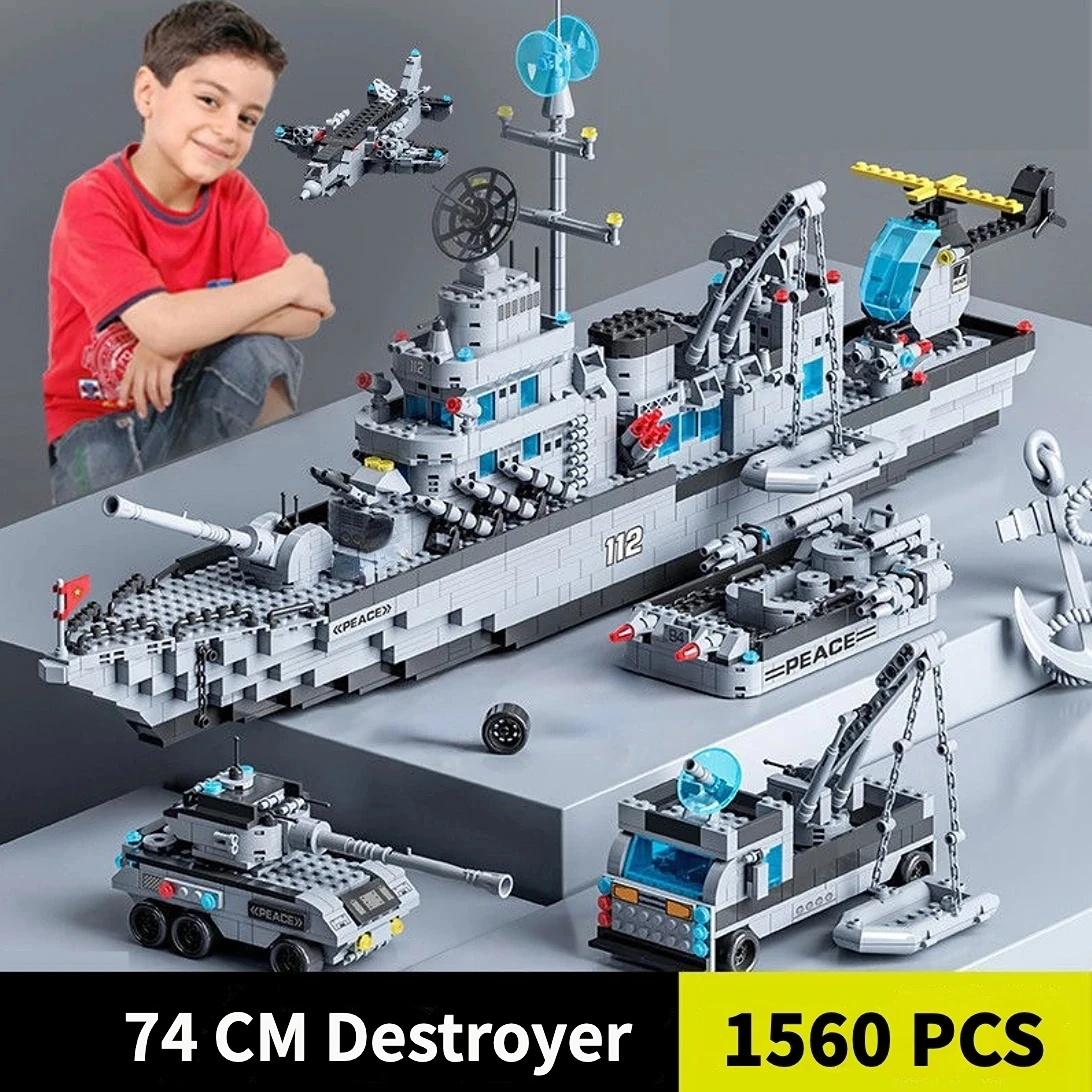Compatibile con Lego 1560pcs Military Navy Ship set Building Blocks ...