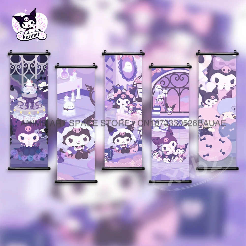 Kuromi-Hanging-Paintings-Kawaii-Posters-Wall-Art-Anime-Scrolls-Pictures ...
