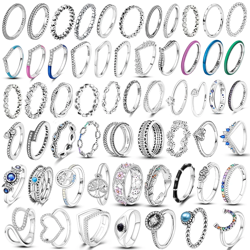 Original-925-Silber-Wishbone-Stapelbar-Ring-Daisy-Blume-Prinzessin-Verdreht-Linien-Ringe-F-r ...