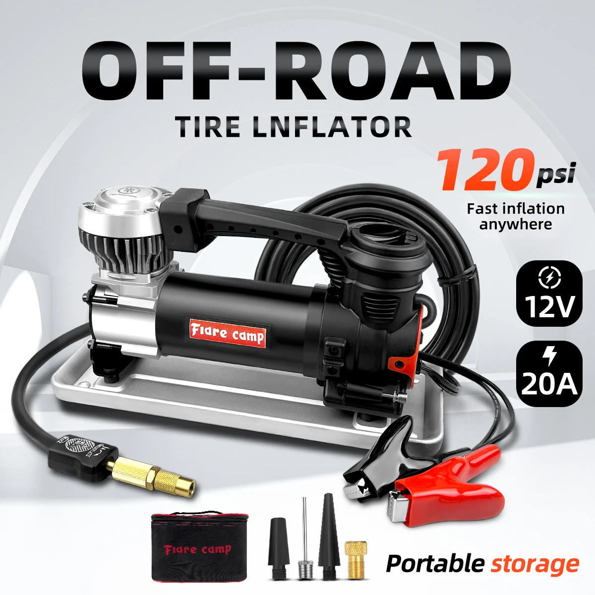 Portable-Air-Compressor-with-Alligator-Clamps-Tire-Inflator-12V-120-PSI ...
