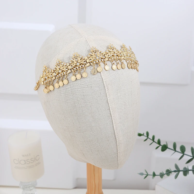 Algerian-Women-Hair-Ornament-Gold-Plated-With-Rhinestones-Plant-Style ...