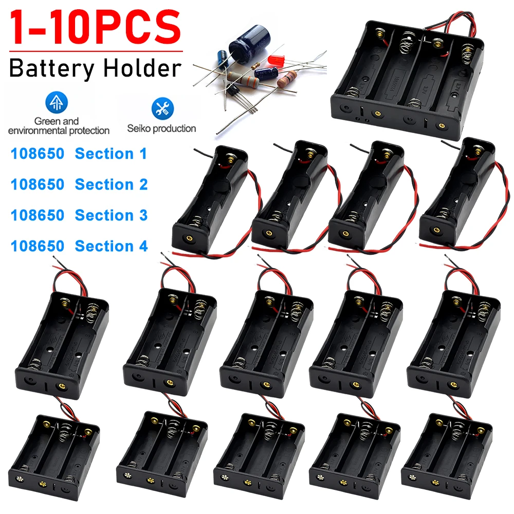 1-10PCS Battery Holder 1/2/3/4 Slot Plastic Battery Storage Case DIY ...