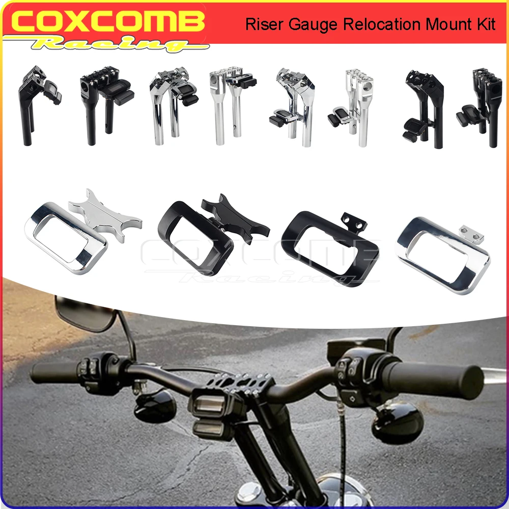 T-Bar-Riser-Gauge-Relocation-Bracket-Kit-Club-Style-Handlebar-Riser-Digital-Dash-Mount-For ...