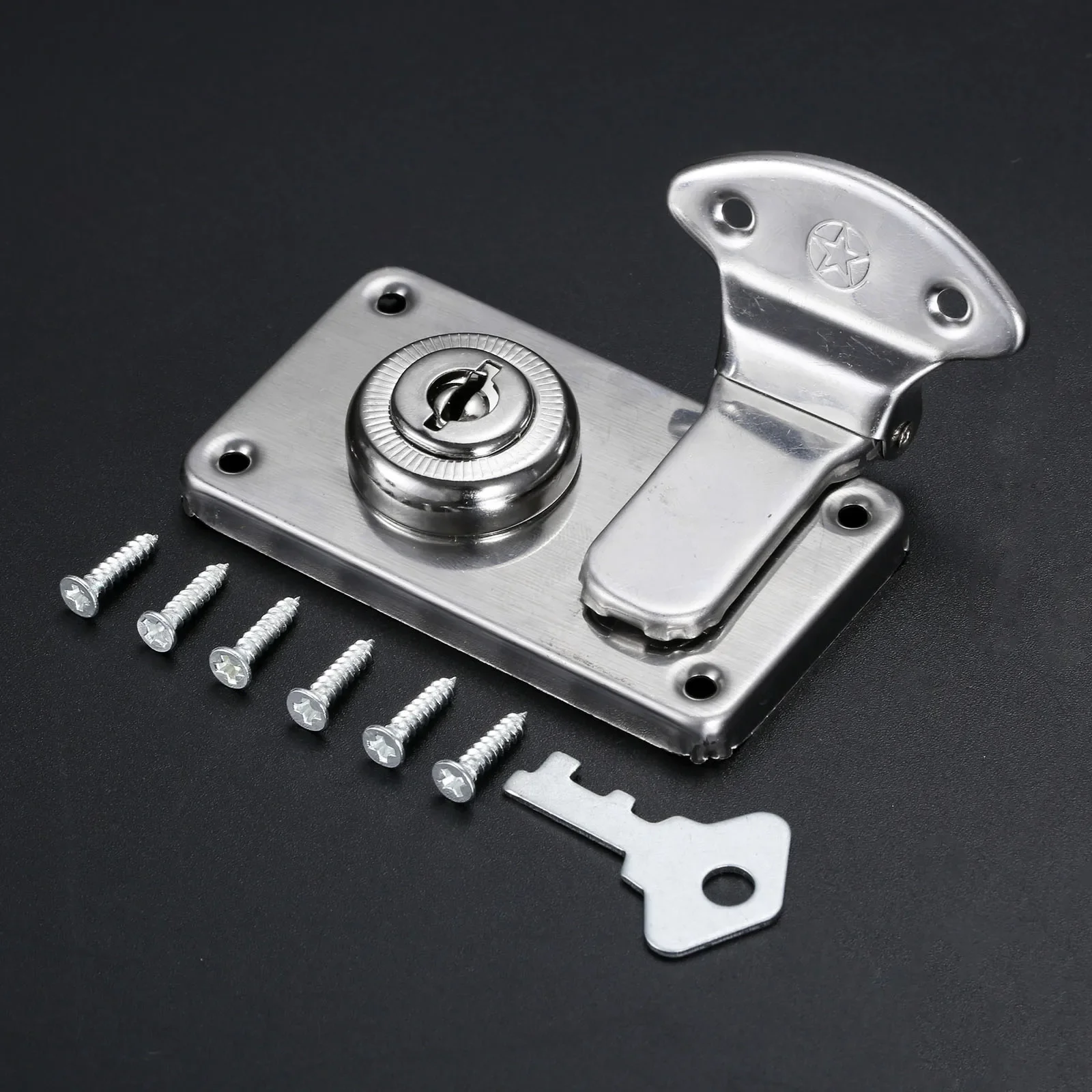 Vintage-Schloss-Schl-ssel-Silber-Schnalle-Legierung-Toggle-Haspe-w-schrauben-Latch-Fang ...