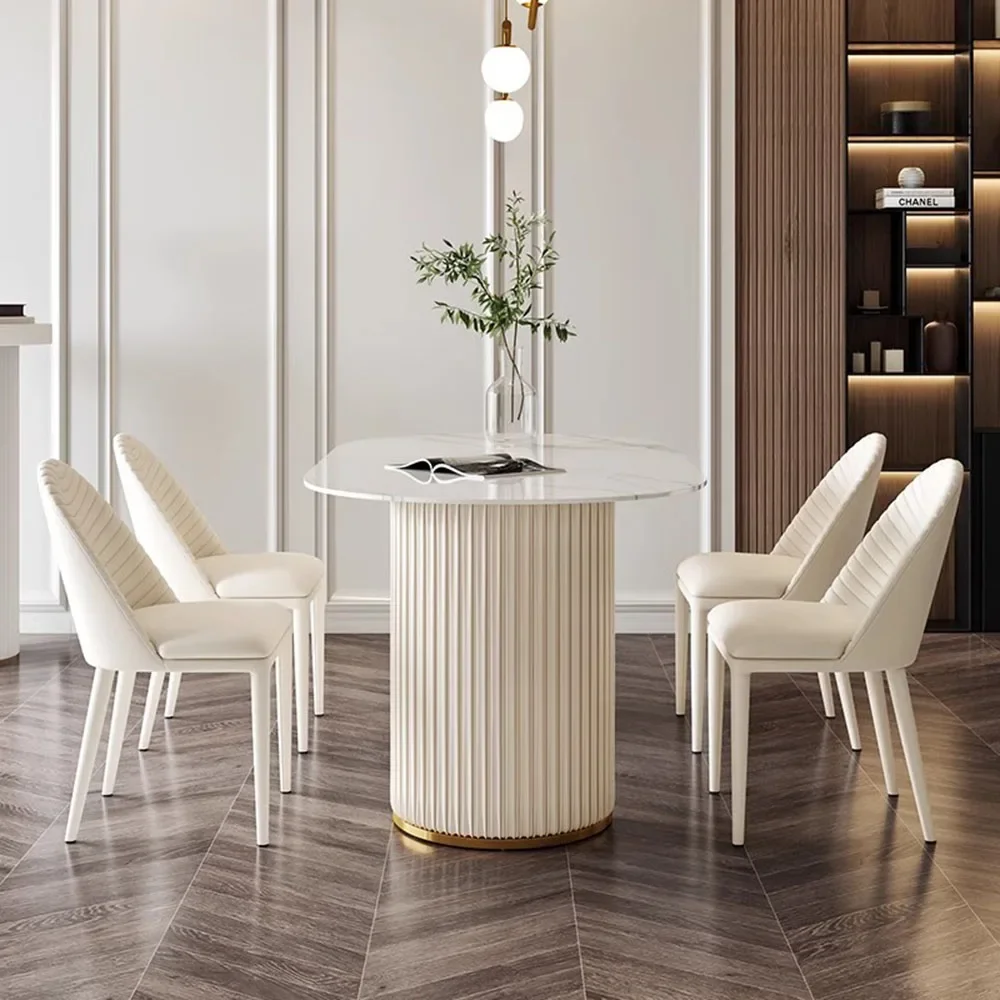 American-Beige-Dining-Table-Marble-Oval-Living-Room-Modern-Coffee ...