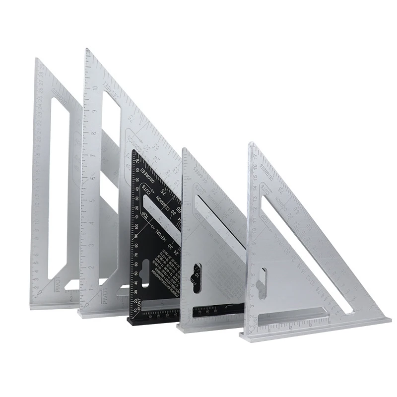 7-12-Inch-Triangle-Ruler-Square-Angle-Protractor-Aluminum-Alloy-Speed ...