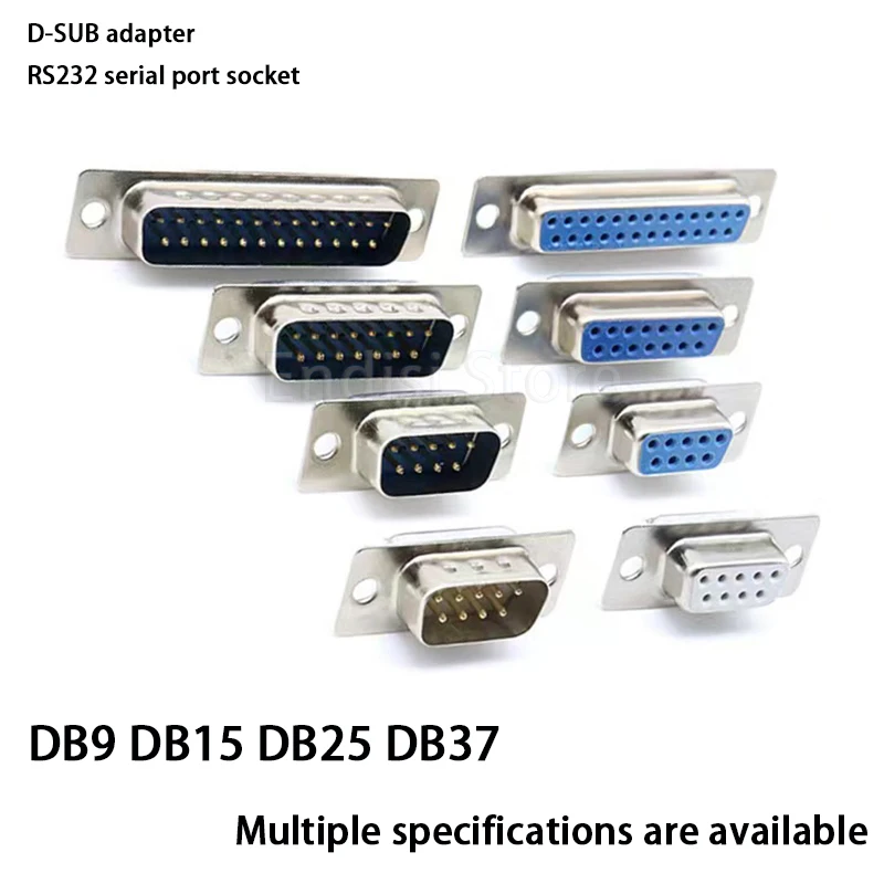 DB9-DB15-DB25-DB37-Hole-Pin-Female-Male-Welded-Connector-2Row-RS232 ...