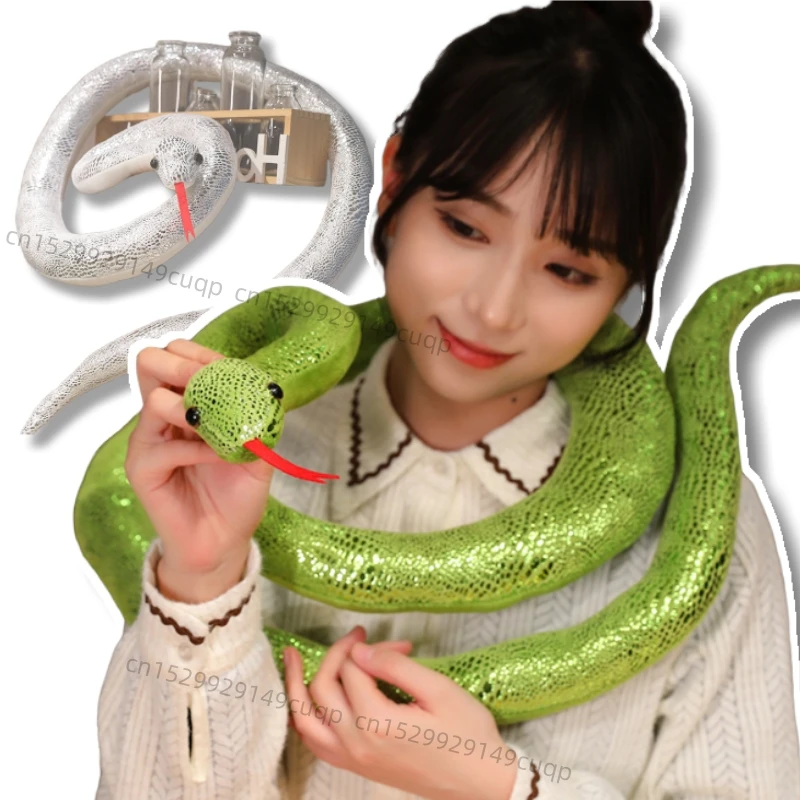Lifelike Snake Plush Toy Long Snake Yellow White Green Black Artificial ...