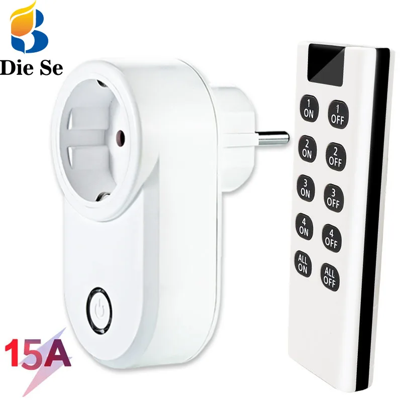 433MHz-Wireless-Remote-Control-Plug-EU-FR-Universal-Smart-Socket-220V ...