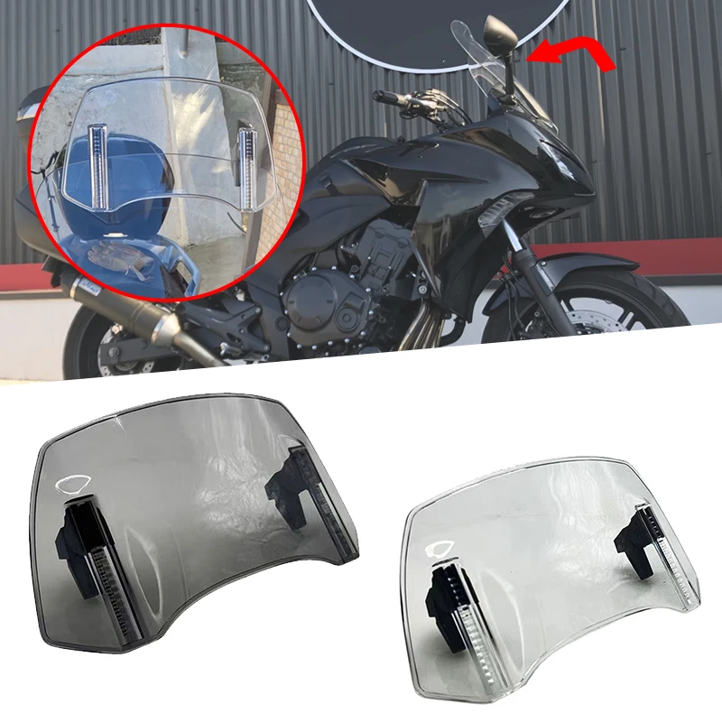 Motorcycle Universal Adjustable Windshield Extension Spoiler Windscreen ...