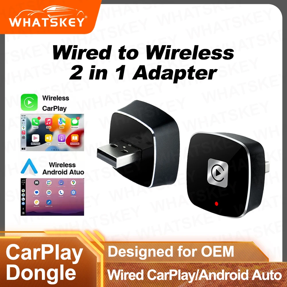Adaptador Mini USB CarPlay Android Auto 2em1 Wireless - Plug & Play ...