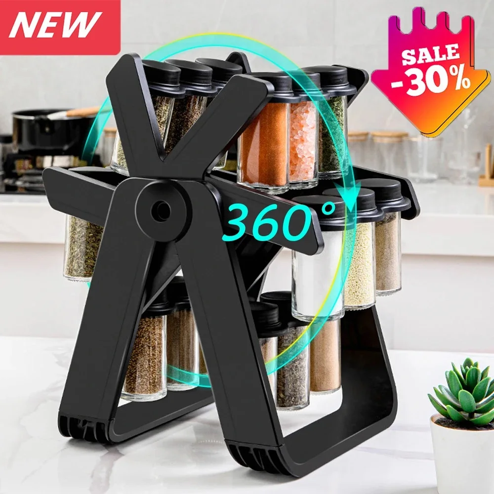 360-Rotating-Spice-Storage-Organizers-Seasoning-Bottles-Holder-Storage ...