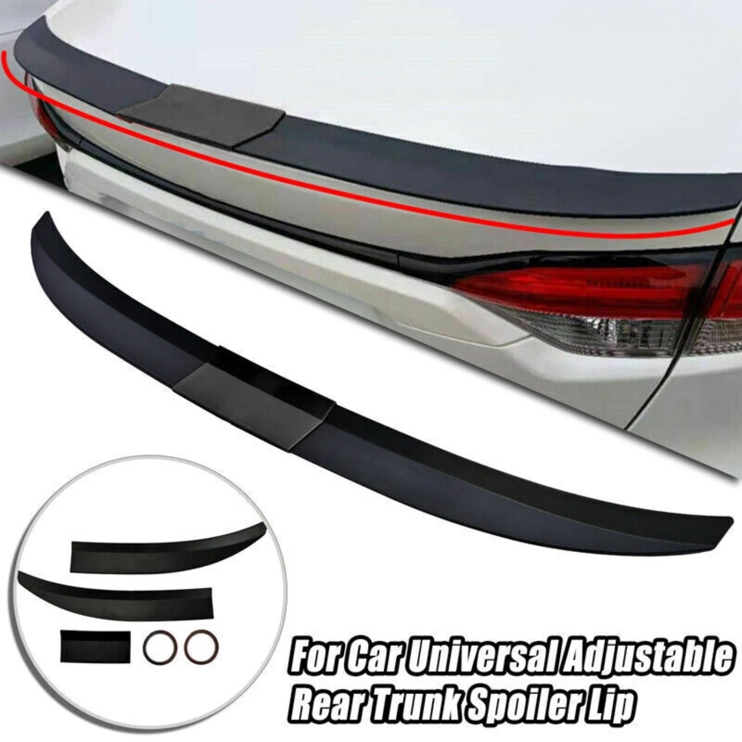 Black-Exterior-Replacement-Universal-Car-Rear-Trunk-Roof-Lip-Spoiler ...