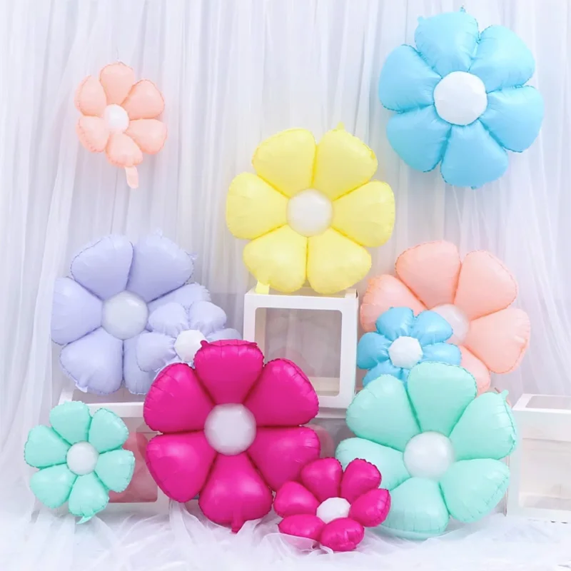 2pcs Candy Daisy Flower Balloons Sunflower Colorful Frangipani Air ...