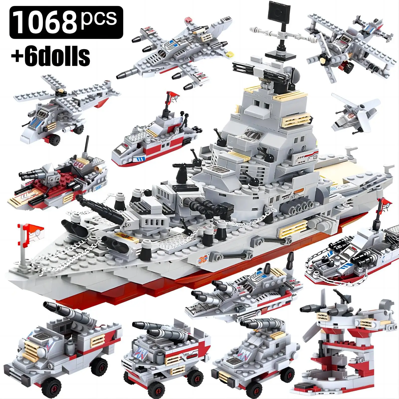 STEM-Building-Set-Toy-1068pcs-Construction-Cruiser-Ocean-Ship-Building ...