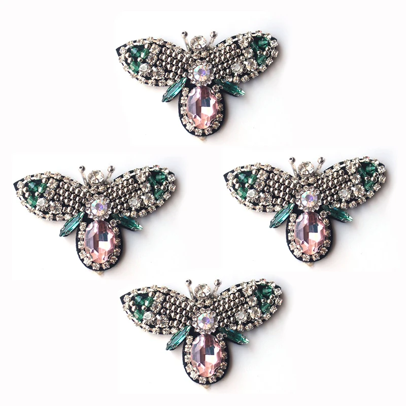 Handmade Rhinestone Bee Beaded Patches Sew On Patch For Clothing ...