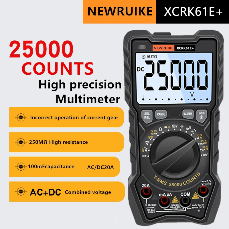 NEWRUIKE XCRK61E+ Digital Multimeter UT61E VC86E XDM1041 61E+ True RMS Auto Range Handheld ...
