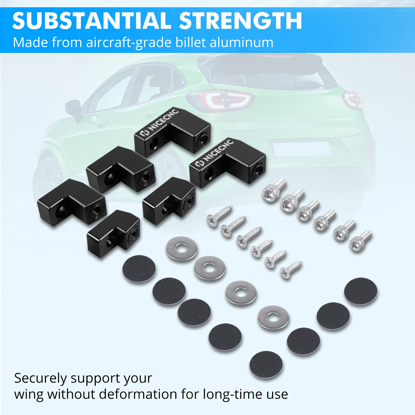 Rear Wing Spoiler Riser Extender Kit Bolt-on Type For Ford