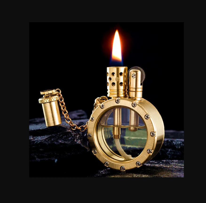 Handmade-Pure-copper-kerosene-lighter-Transparent-tank-Portable ...