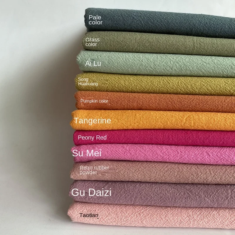 23 Colors Retro Washed Cotton Solid Color Fabric Pure Cotton Handmade ...