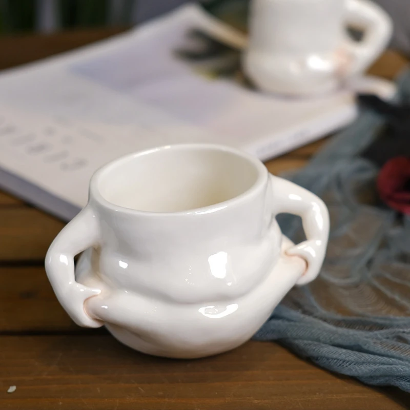 Hand Pinch Belly Coffee Mug Kawaii Mugs Coffee Cups Ceramic Human ...