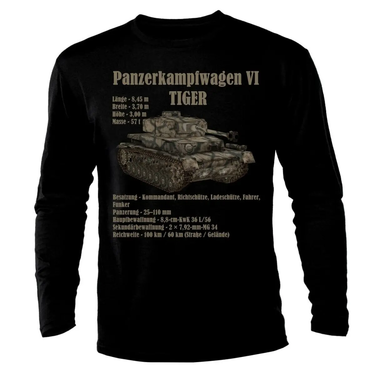 Wehrmacht Panzerkampfwagen IV WW2 German Tiger Tank T Shirt. Premium ...