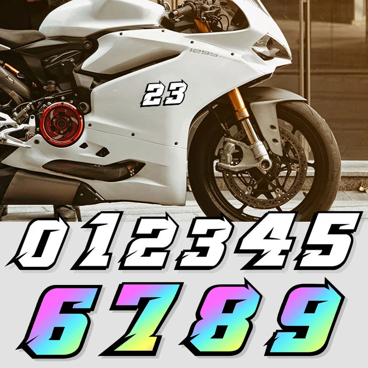 0123456789 Numbers DIY Racing Driver Number Motorcycle Stickers for ...