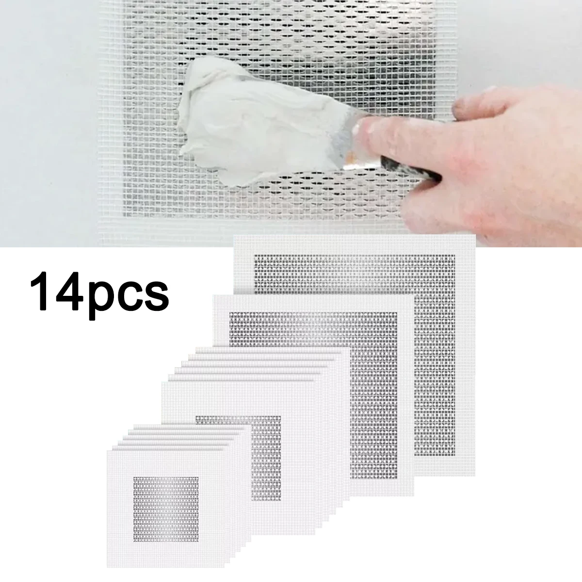 14-PCS-Mesh-Wall-Repair-Patch-Drywall-Repair-Kit-2-4-6-8inch-Fiberglass ...