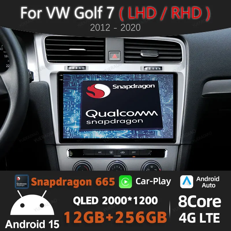 Android 15 Qualcomm For Volkswagen VW Golf 7 MK7 GTI 2011 - 2021 Car ...