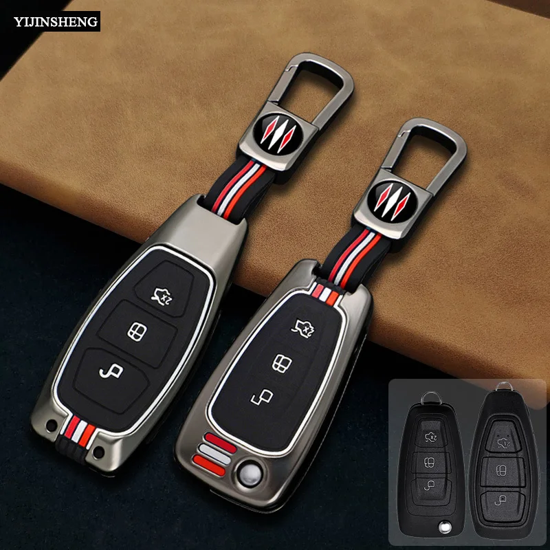 Zinc-Alloy-Style-Car-Remote-Key-Case-Cover-For-Ford-Focus-3-4-ST-Mondeo ...