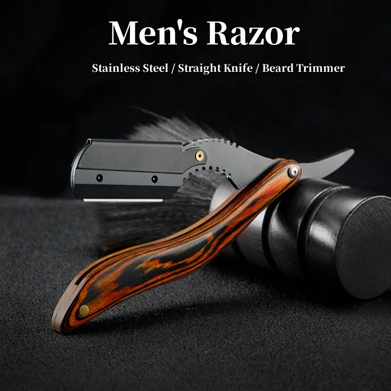 Men-Professional-Manual-Shaver-Straight-Edge-Stainless-Steel-Barber ...