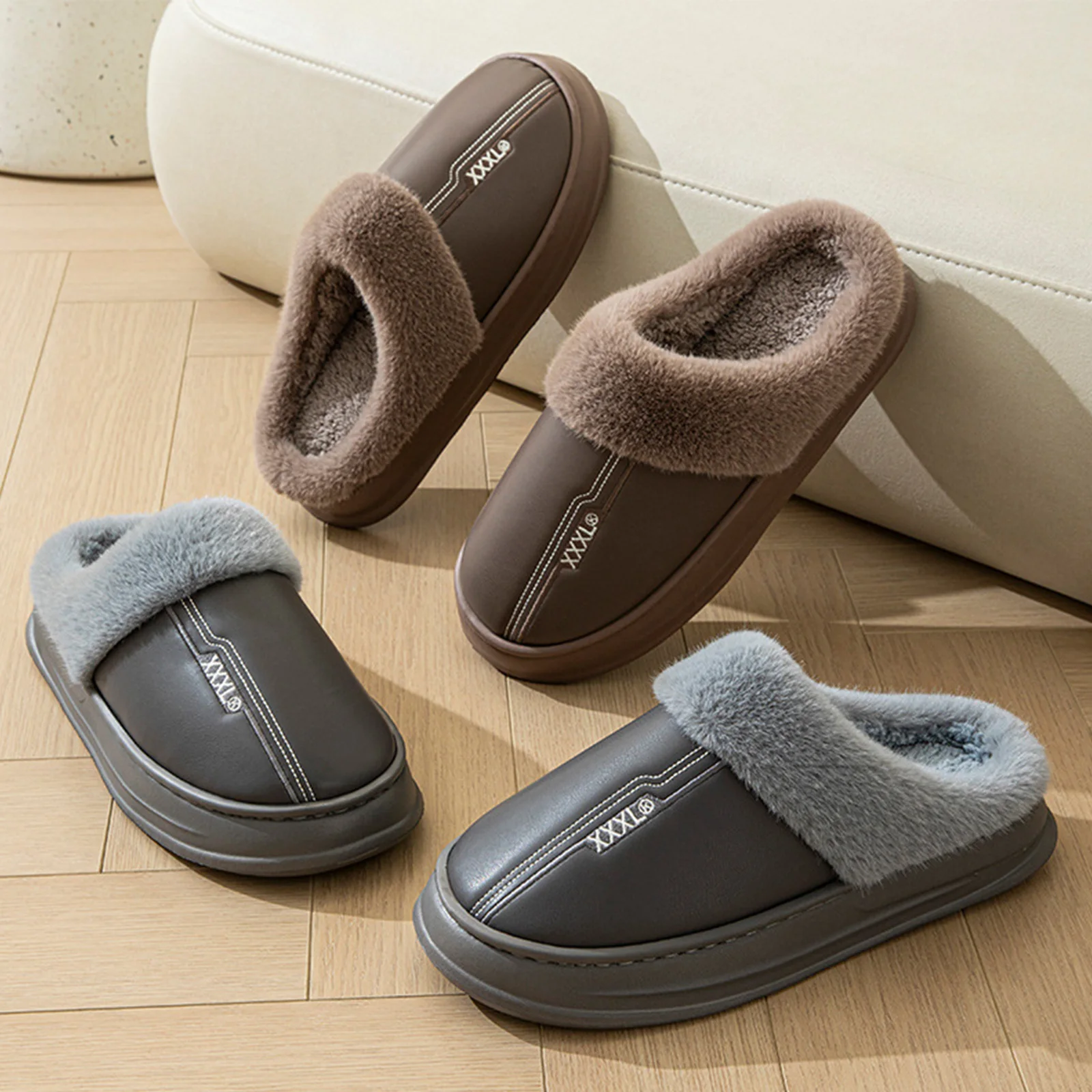 Warm Memory Foam Slippers Suede Plush Fleece Lined Slip on Indoor ...