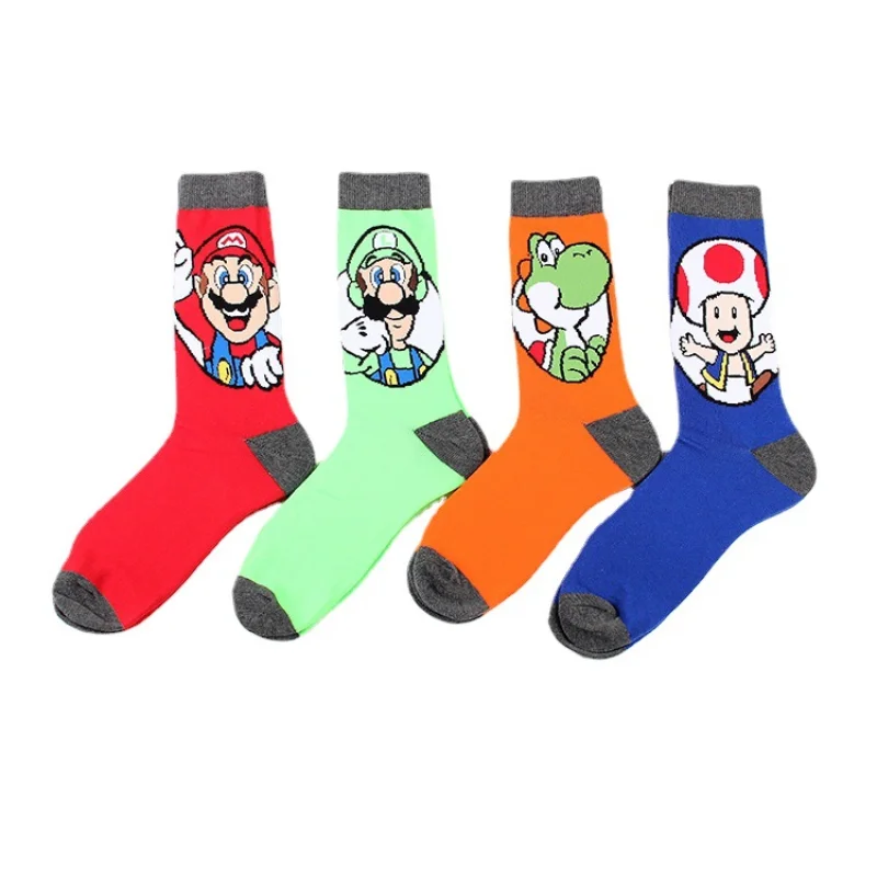 Super Mario Bros. Men's Socks Anime Funny Cartoon Game Koopa Princess ...