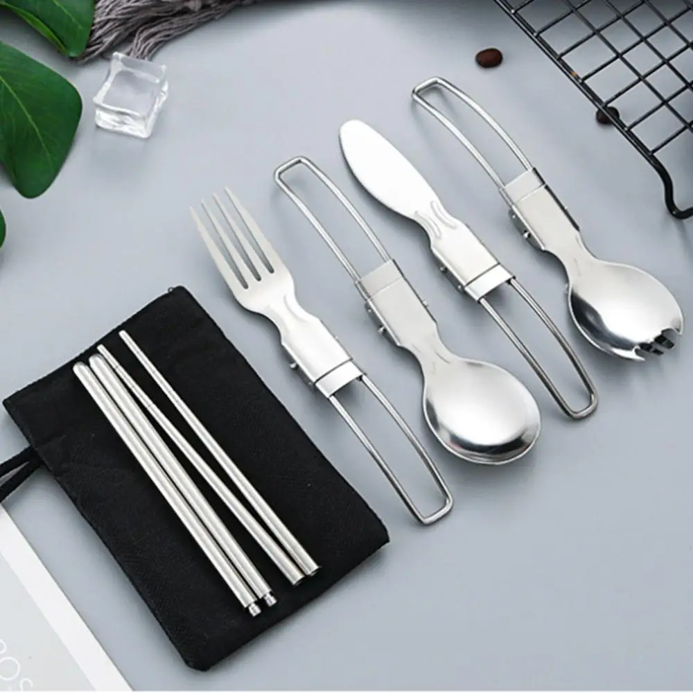 Cutlery Set Spoon Fork Knife Tableware | Portable Stainless Steel ...