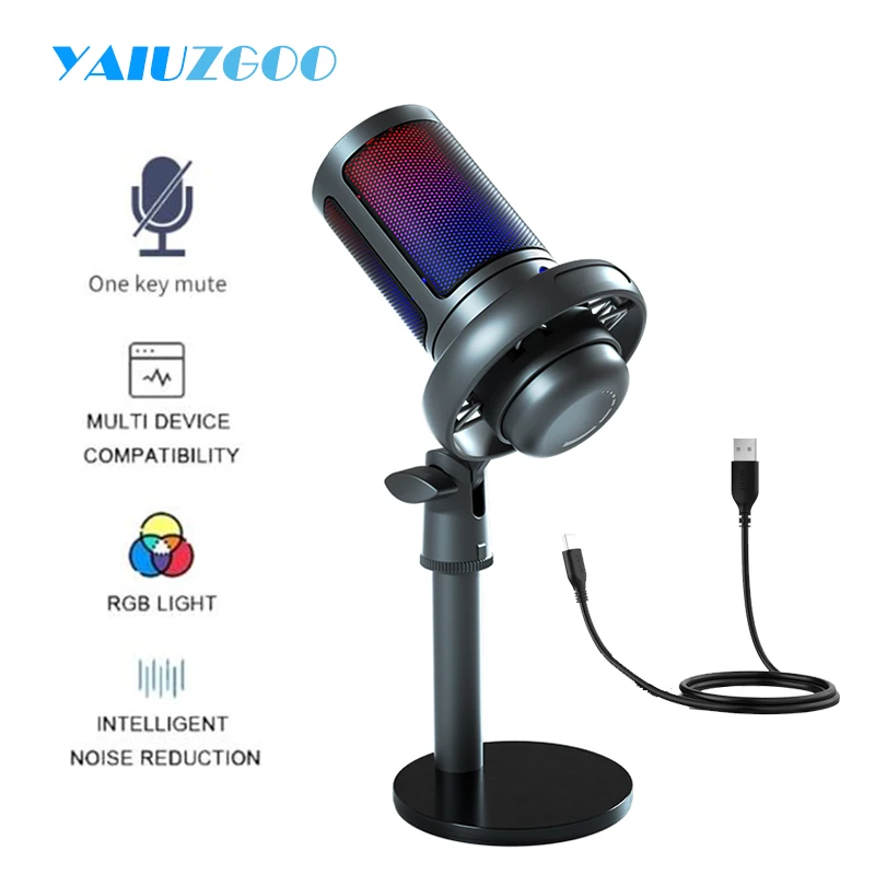 USB-Microphone-for-Computer-Recording-and-Streaming-Mute-Button ...