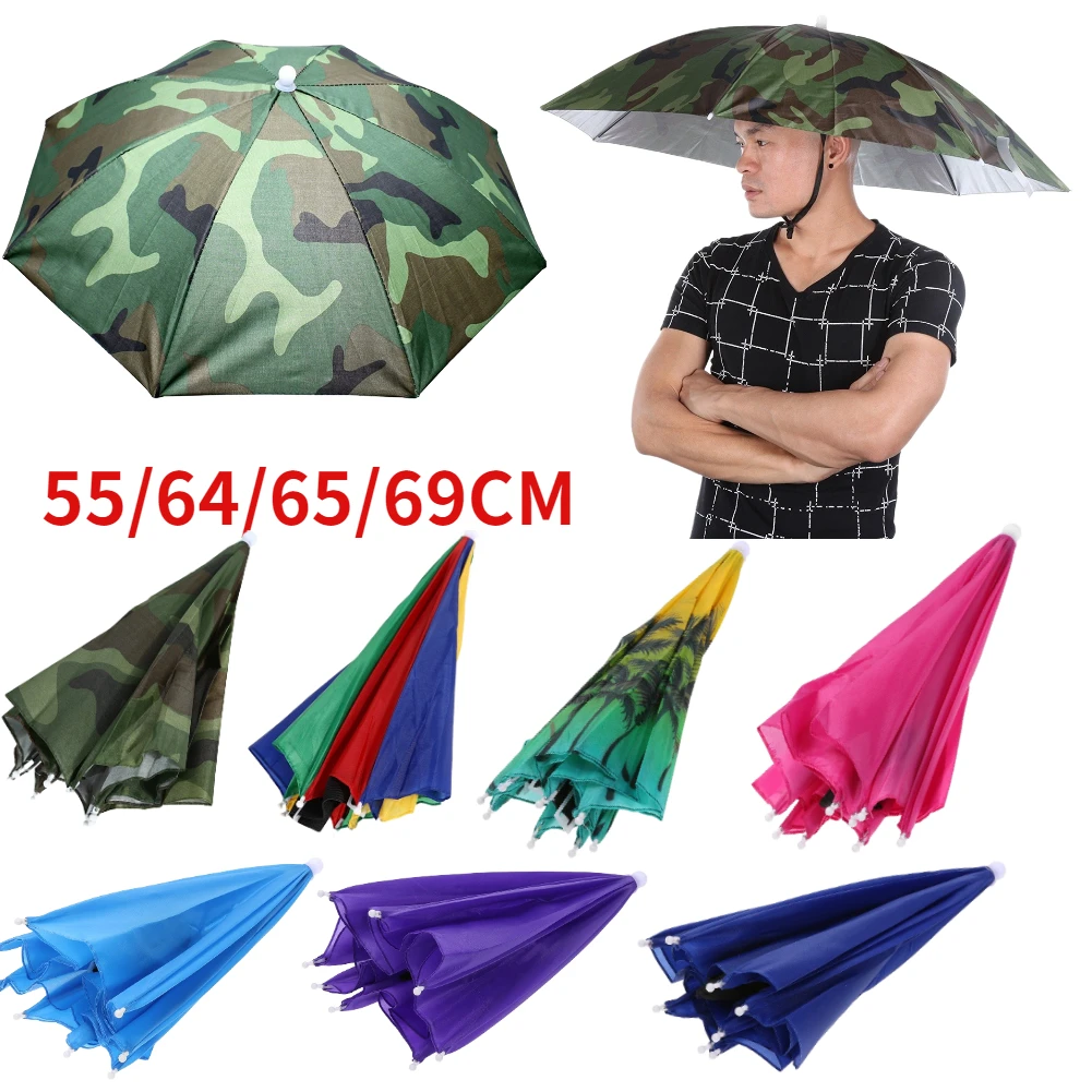 Outdoor-Foldable-Head-Umbrella-Hat-Headwear-Sun-Cap-Anti-Rain-Anti-Sun ...