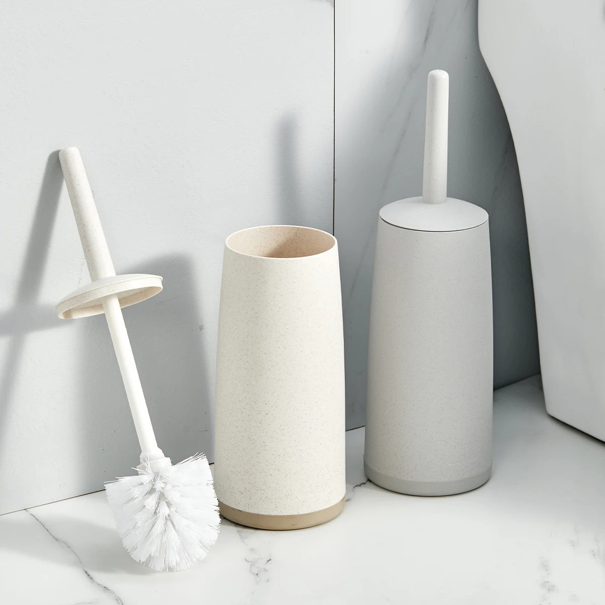 WORTHBUY-Long-Handle-Toilet-Brush-With-Standing-Holder-Anti-Splash ...